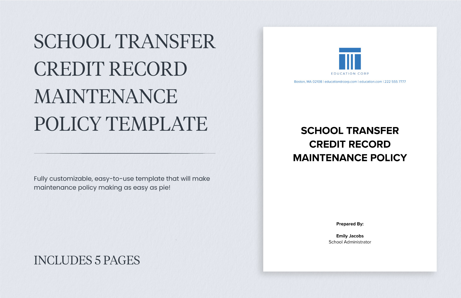 School Transfer Credit Record Maintenance Policy Template Download In School Transfer Credit Record Maintenance Policy Template Download In