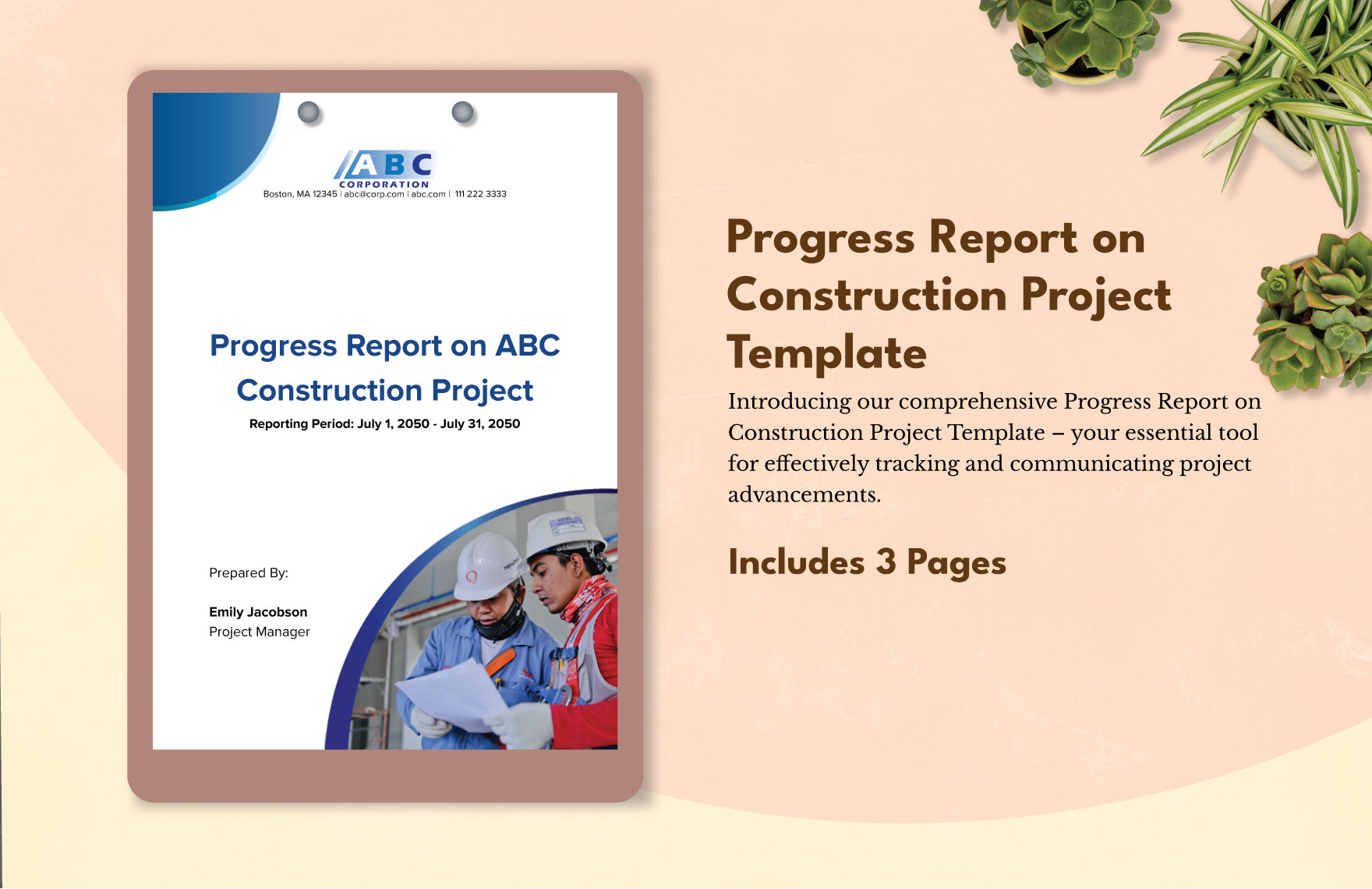Progress Report On Construction Project Template Download In Word Google Docs PDF Template