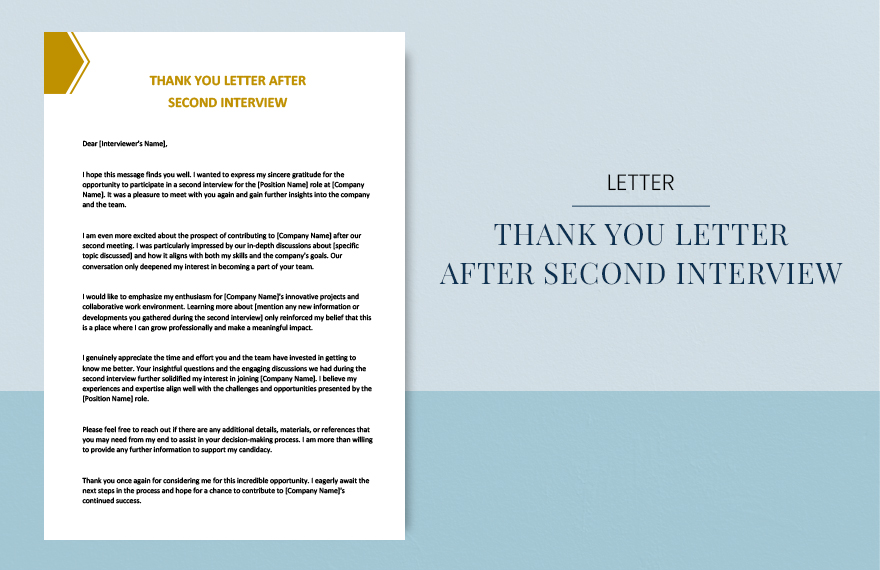 Free Thank You Letter After Second Interview Download In Word Google 