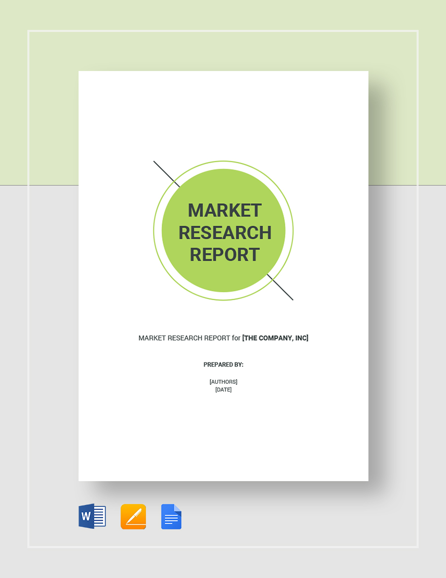 Market Research Report Template Google Docs Word Apple Pages Template