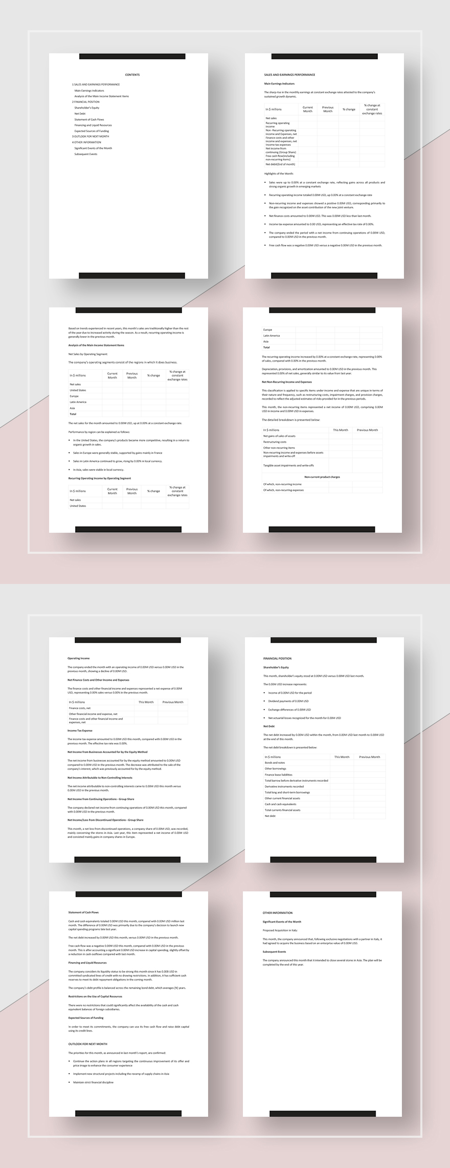 Simple Monthly Financial Report Template - Google Docs, Google Sheets ...