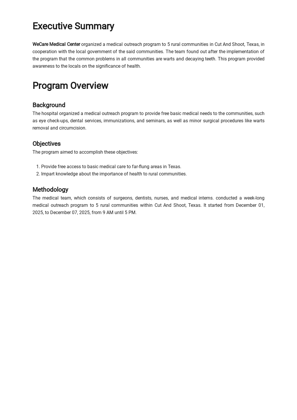 Post Event Report Template In Google Docs Word Template