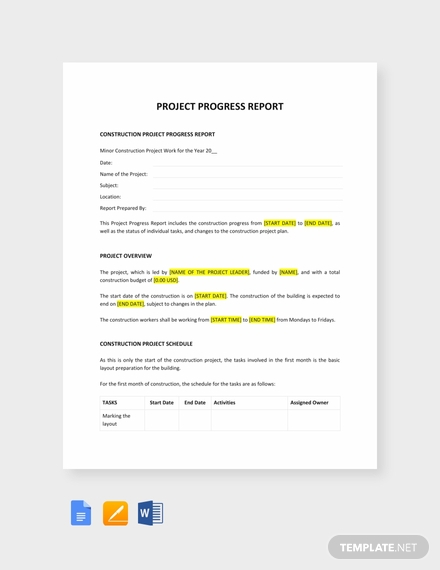 15+ Progress Report Templates- Word, PDF, Pages