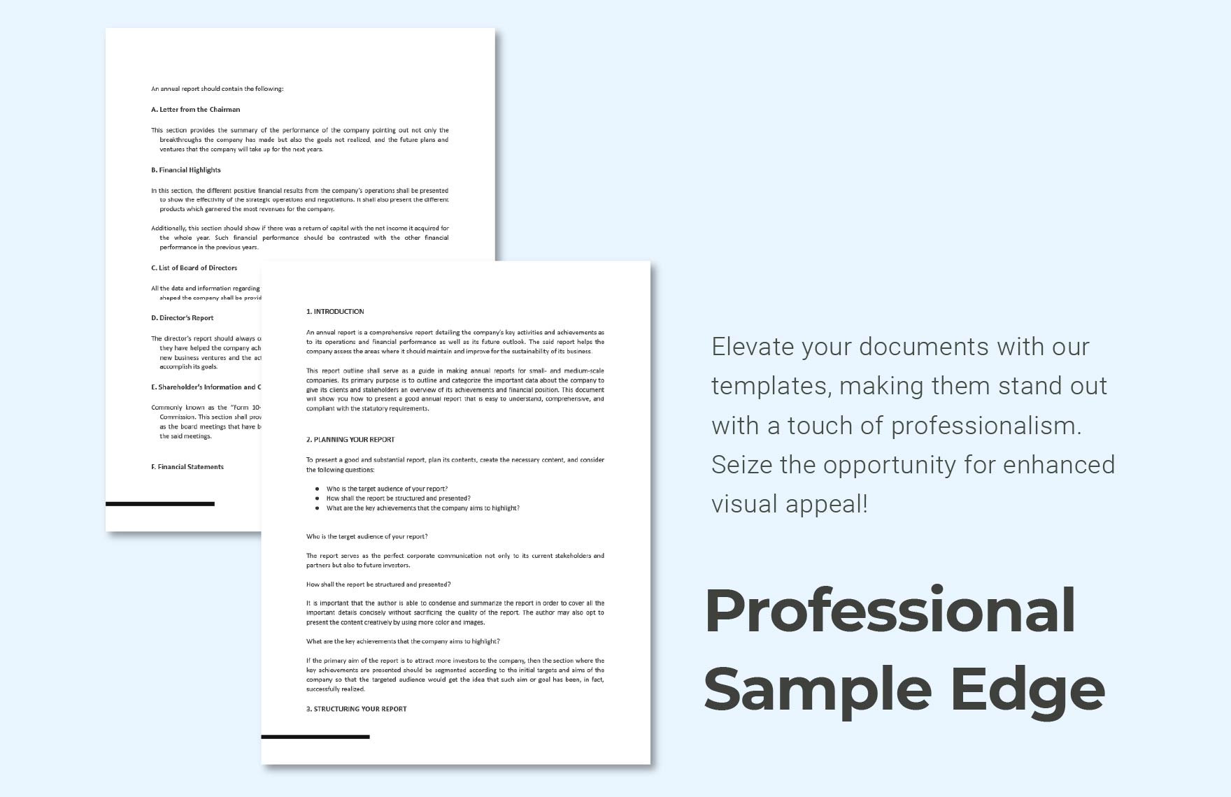 Report Outline Template in GDocsLink, MS Word, Pages - Download