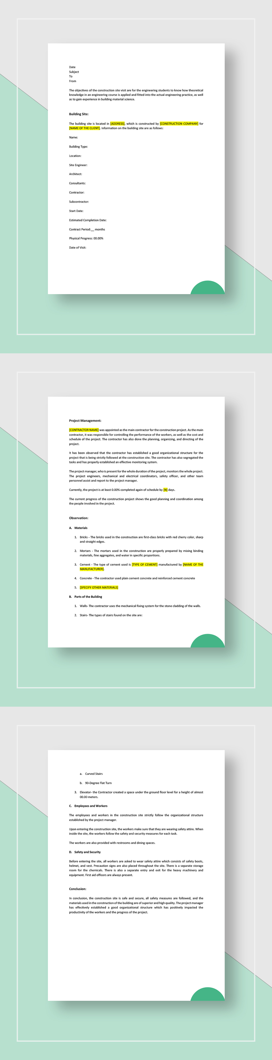 Site Visit Report Template - Google Docs, Word | Template.net