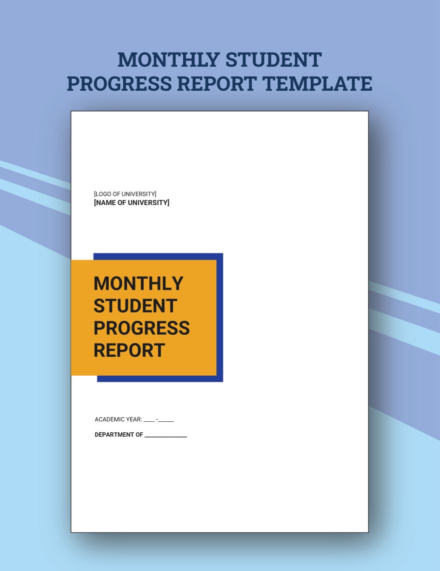 Free Student Progress Report Update Template Download In Word Google Docs PDF Template