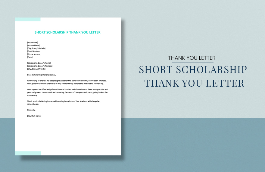 Free Short Scholarship Thank You Letter Download In Word Google Docs PDF Apple Pages 