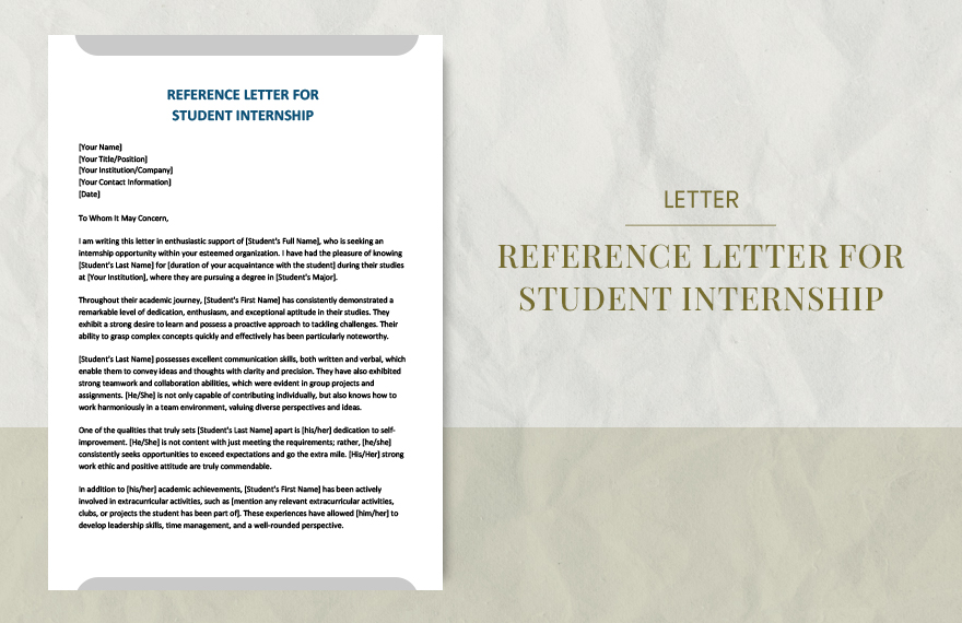 Free Reference Letter For Student Internship Download In Word Google 
