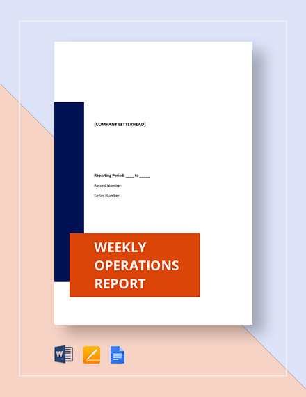 Free 49+ Weekly Report Templates- PDF, Word, Docs, Pages