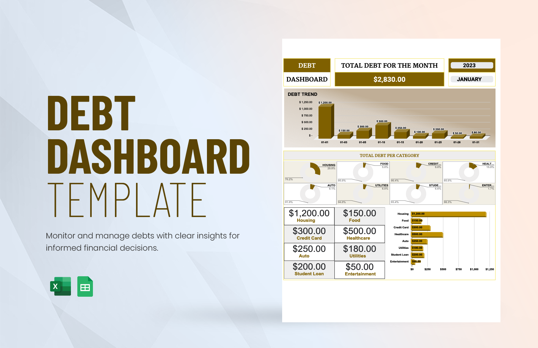 Editable Debt Templates In Excel To Download Editable Debt Templates In Excel To Download