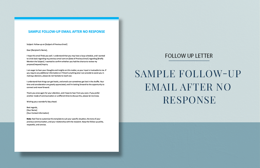 Free Sample Follow Up Email After No Response Download In Word 