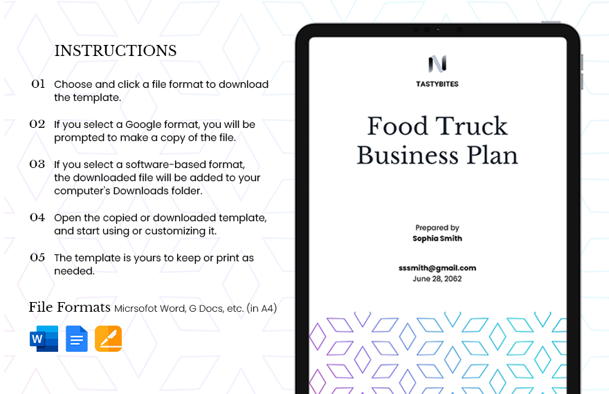 Food Truck Business Plan Template - Download in Word, Google Docs ...