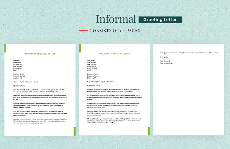 Free Informal Greeting Letter Download In Word Google Docs PDF 