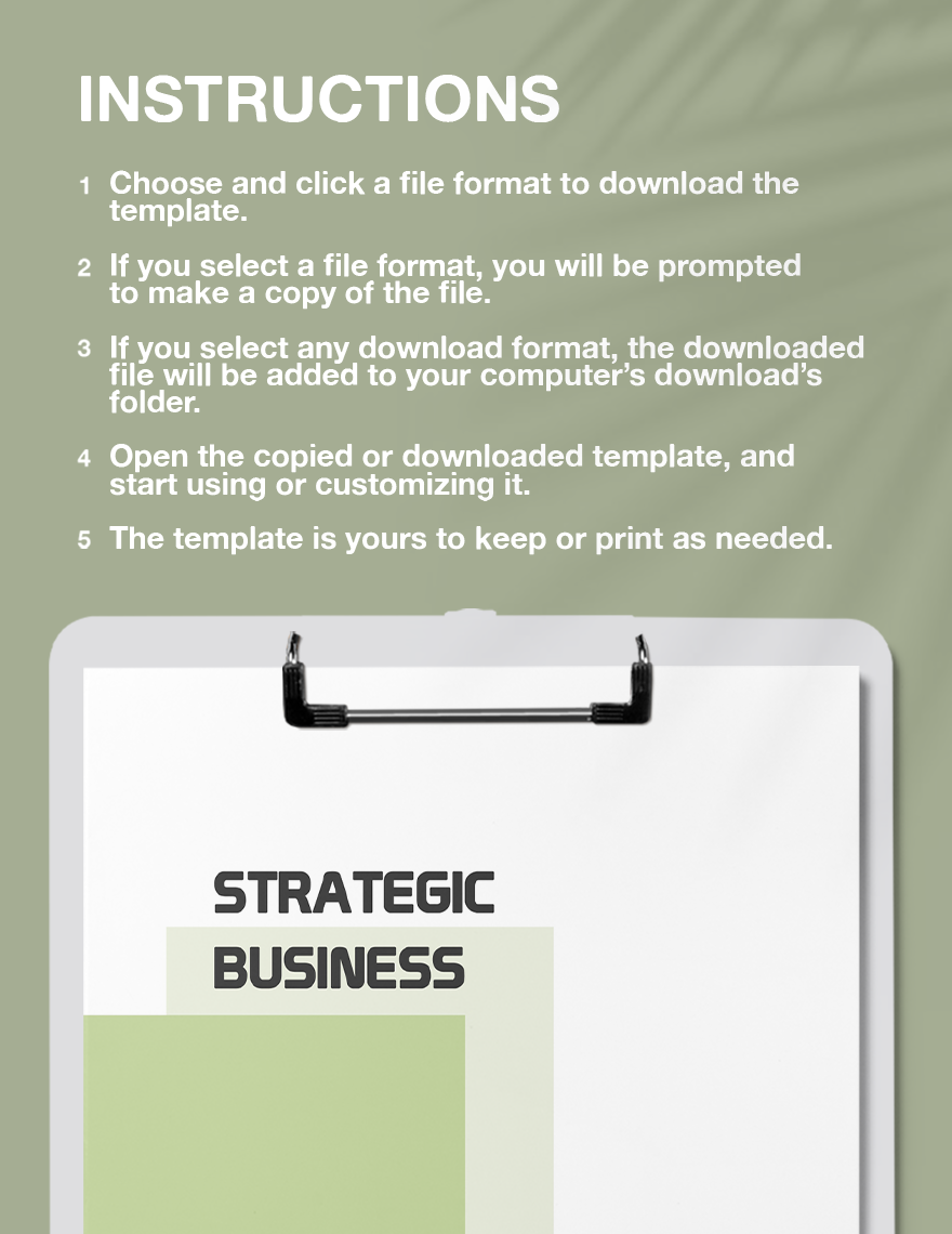 Strategic Business Plan Template - Google Docs, Word, Apple Pages ...