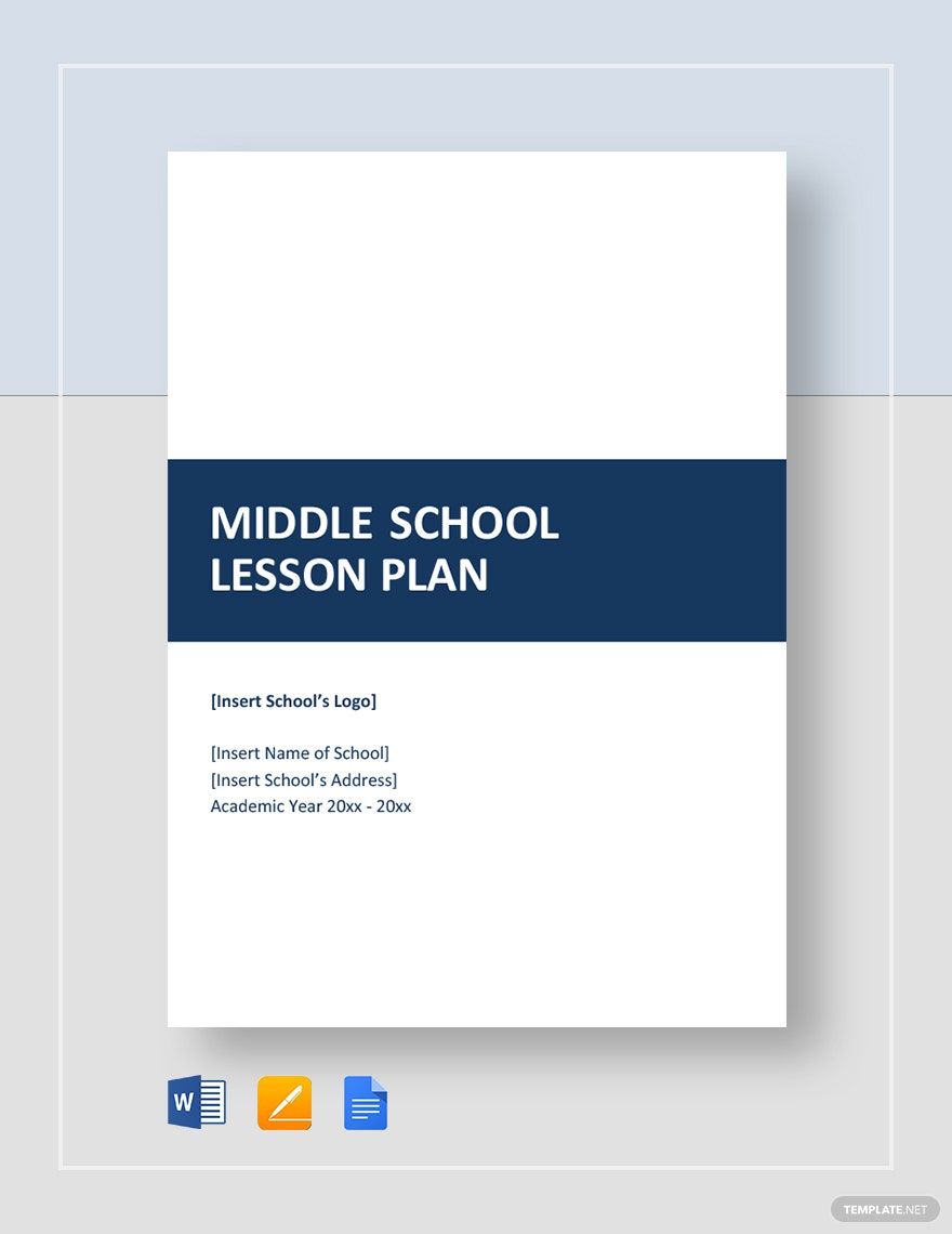 Middle School Lesson Plan Template Google Docs Word Template