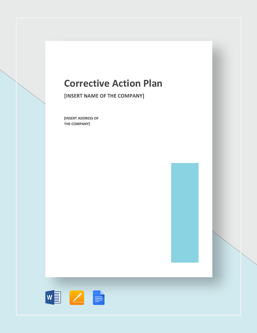Corrective Action Plan Template - Google Docs, Word, Apple Pages ...