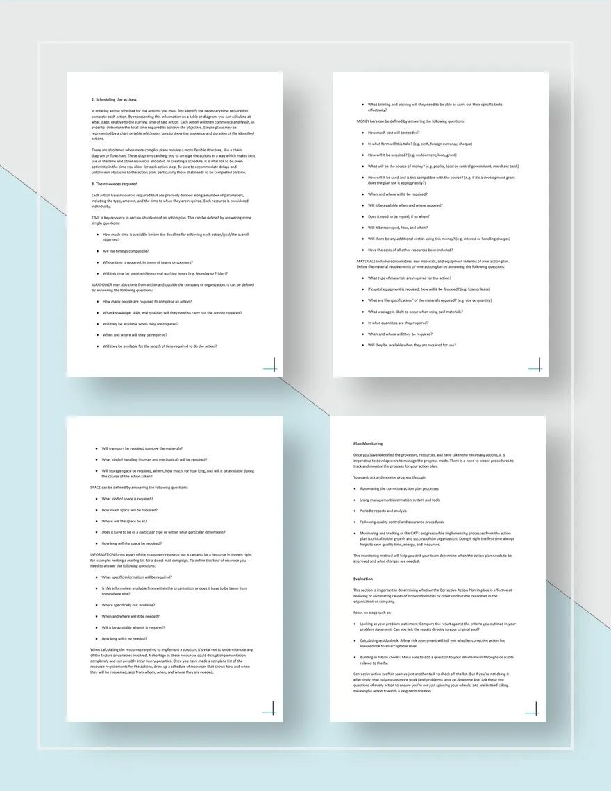 Corrective Action Plan Template - Download in Word, Google Docs, Apple ...