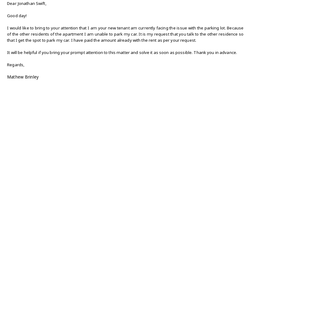 FREE Complaint Letter To Landlord About Noisy Neighbors Template In 