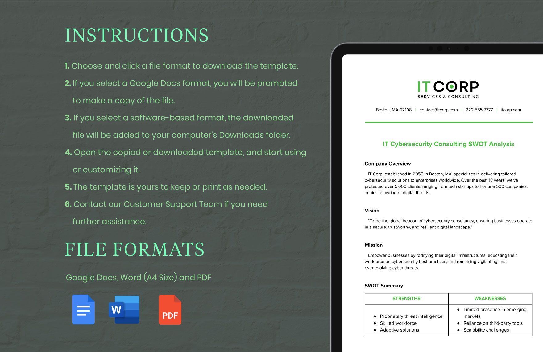 IT Cybersecurity Consulting SWOT Analysis Template - Download in Word ... IT Cybersecurity Consulting SWOT Analysis Template - Download in Word ...