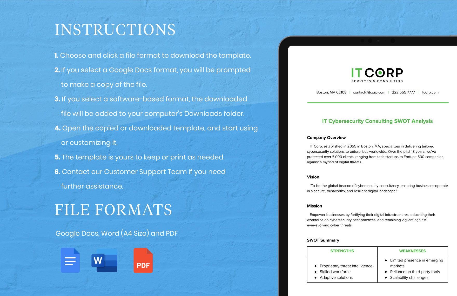 IT Cloud Computing Consultants SWOT Analysis Template - Download in Word, Google Docs, PDF ...