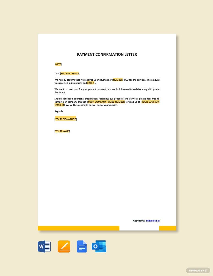 Sample Job Confirmation Letter Template Google Docs Word Template