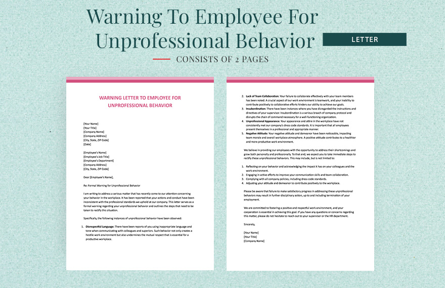 Suspension Letter To Employee In Word Google Docs Download
