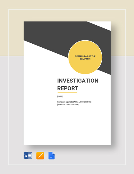 29+ Investigation Report Templates - Docs, PDF, Word, Pages