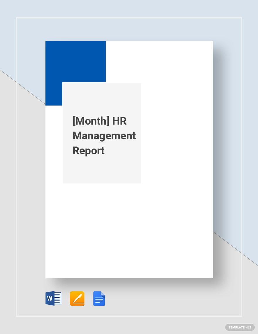 HR Monthly Management Report Template Google Docs Word Apple Pages 