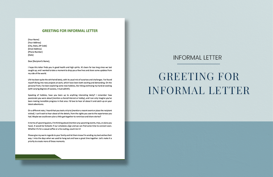 Free Greeting For Informal Letter Download In Word Google Docs PDF 