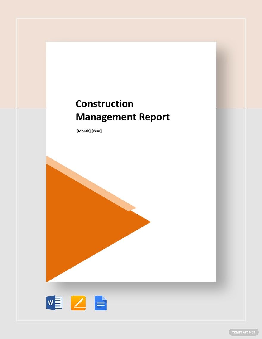 Construction Management Report Template - Google Docs, Word, Apple Pages | Template.net