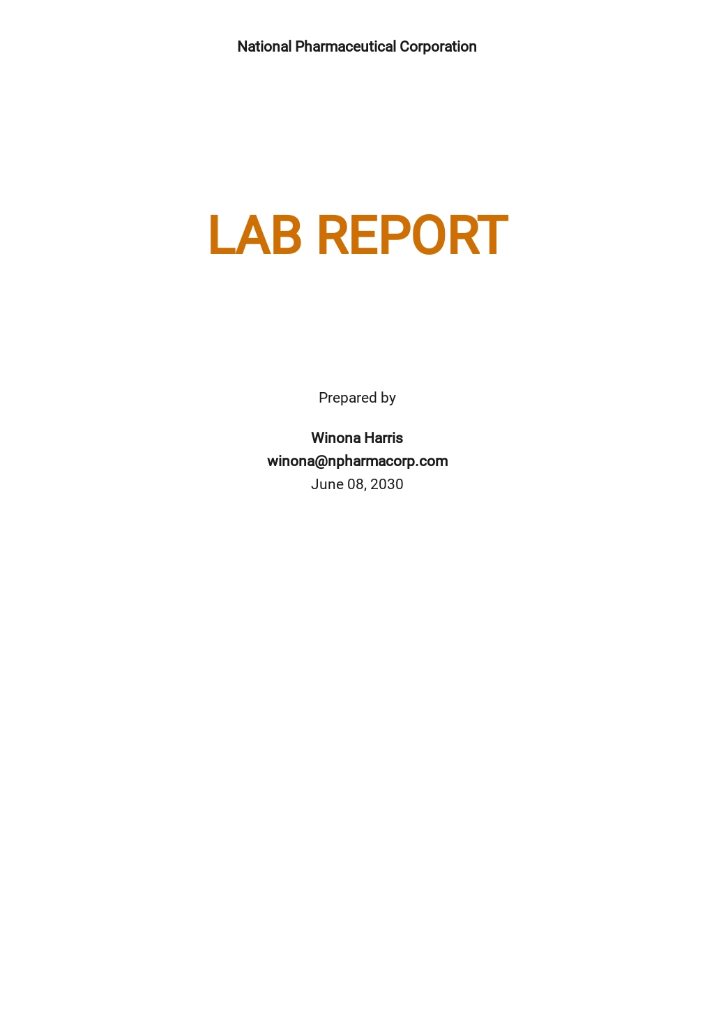 Lab Report Word Template
