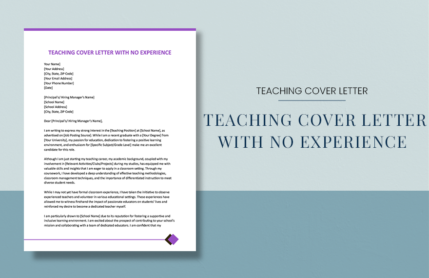 Free Teaching Cover Letter With No Experience Download In Word Google Docs Apple Pages 