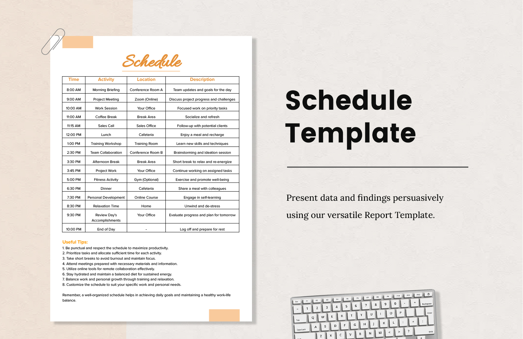Free Schedule Template Download In Word PDF Template