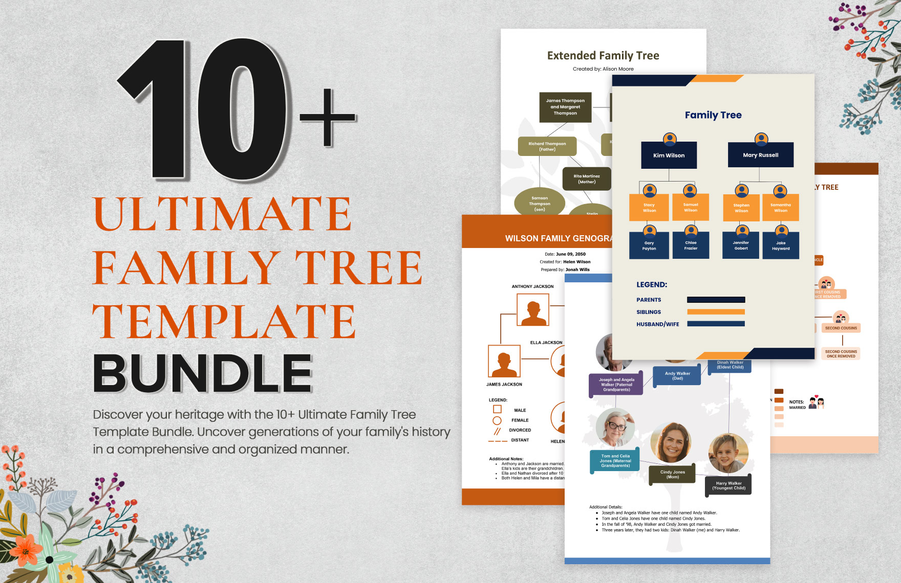 Blank 10 Generation Family Tree Template - Download in Word, Google ...