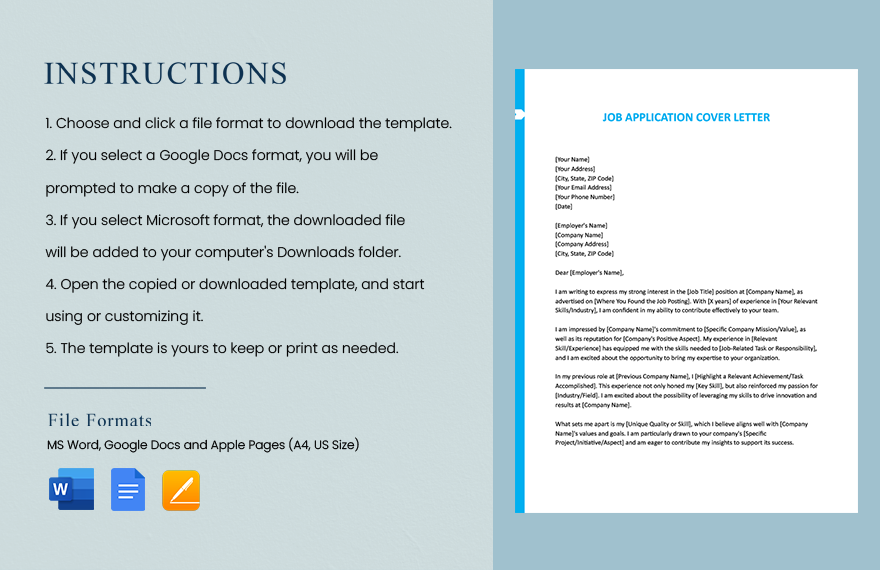 Free Job Application Cover Letter - Download in Word, Google Docs ...