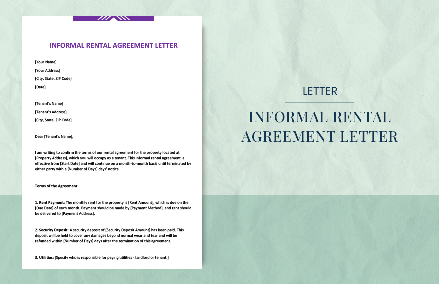 Free Informal Rental Agreement Letter Download In Word Google Docs 