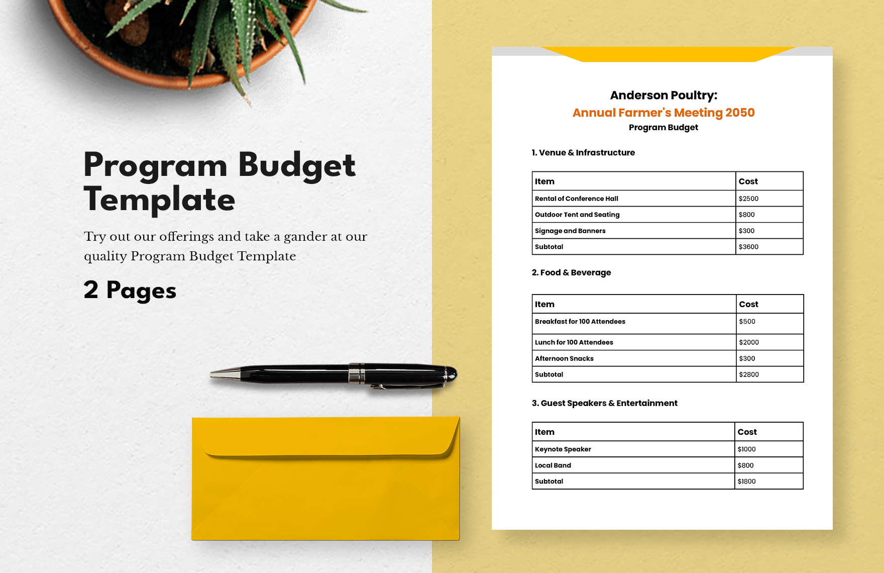 Program Budget Template Download In Word Google Docs PDF Template