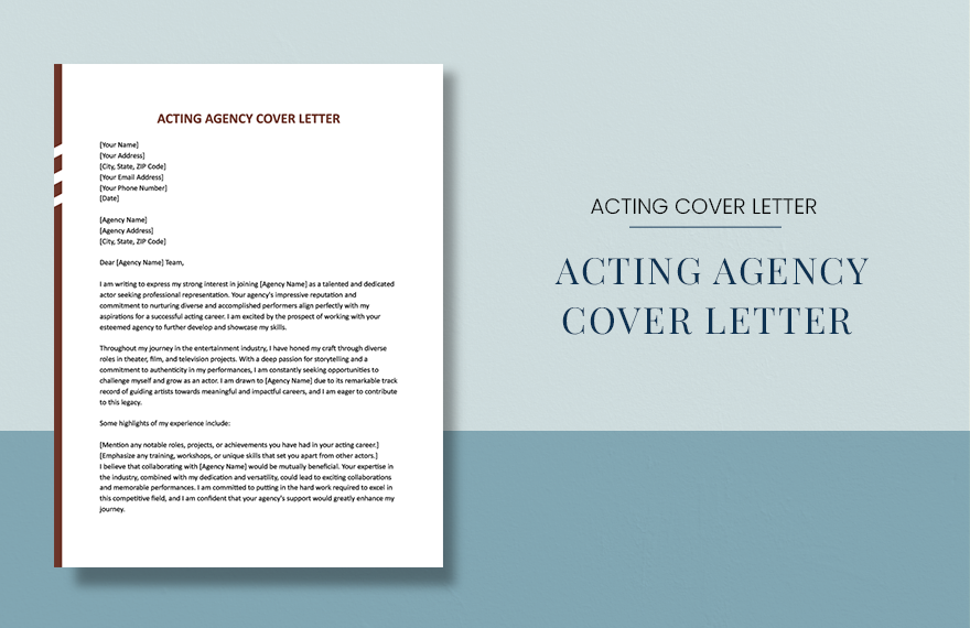 Free Acting Agency Cover Letter Download In Word Google Docs 