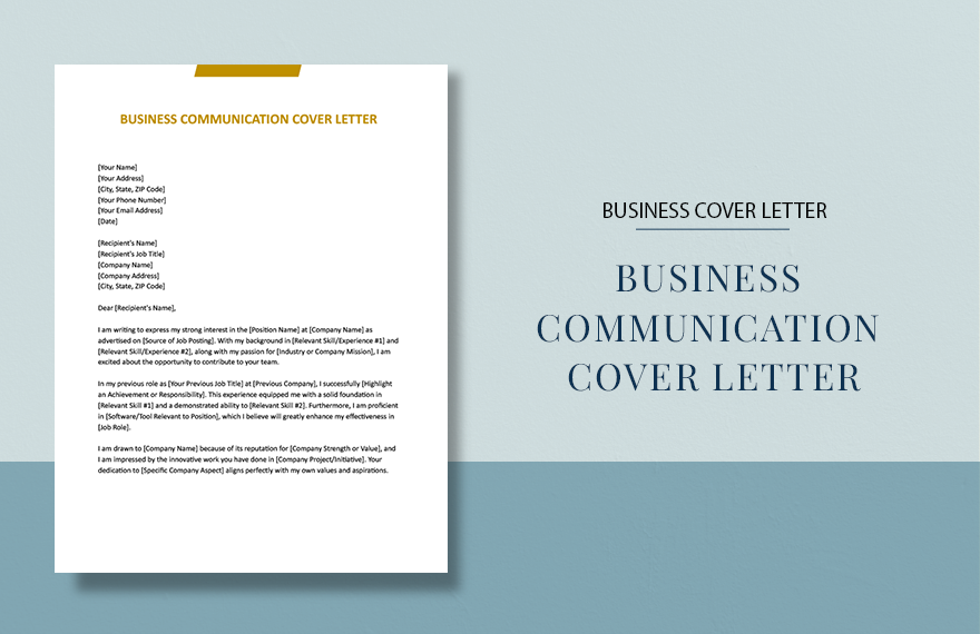 Free Business Communication Cover Letter Download In Word Google