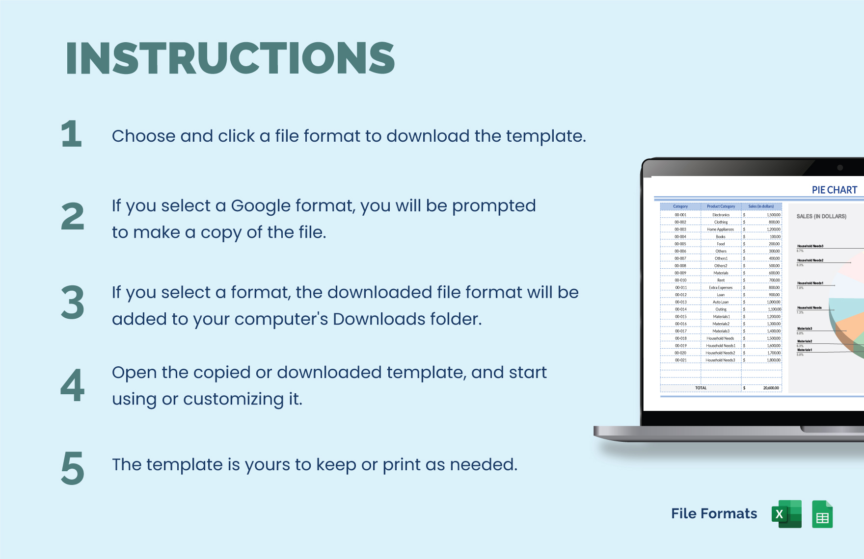 Pie Chart Template - Download in Excel, Google Sheets | Template.net