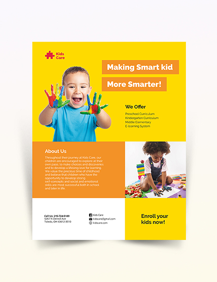 FREE Kids Day Care Flyer Template Download 675 Flyers In PSD 