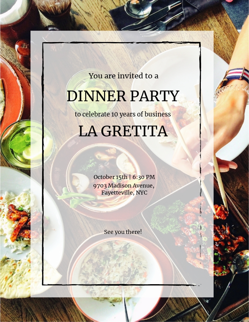 Dinner Party Flyer Template Free PDF Word DOC PSD InDesign 