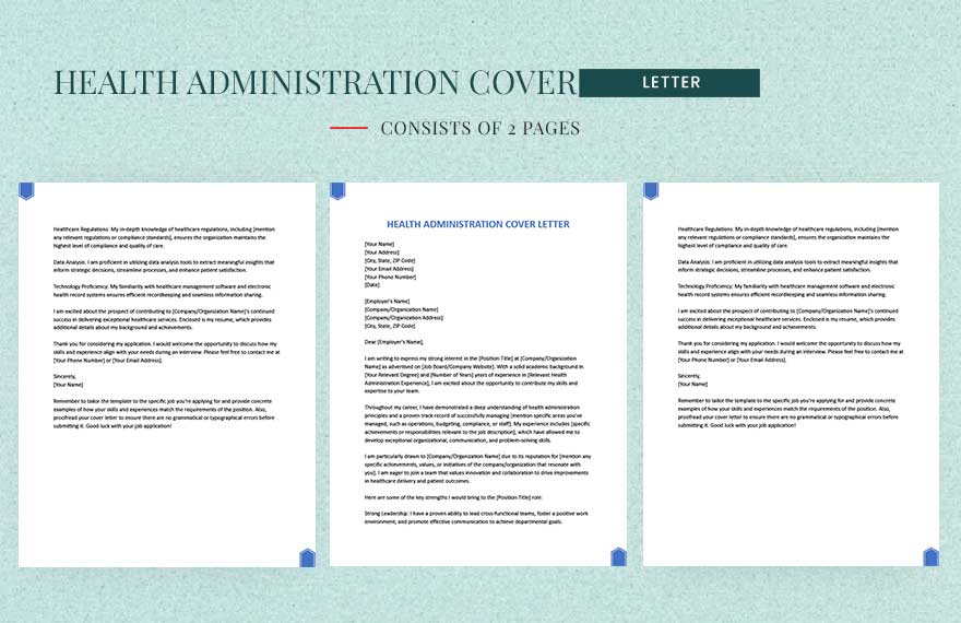 Free Health Administration Cover Letter Download In Word Google Docs 