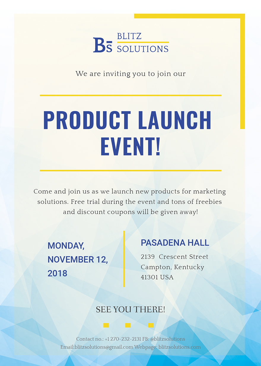 Product Launch Event Invitation Template Download In Word Illustrator PSD Apple Pages 