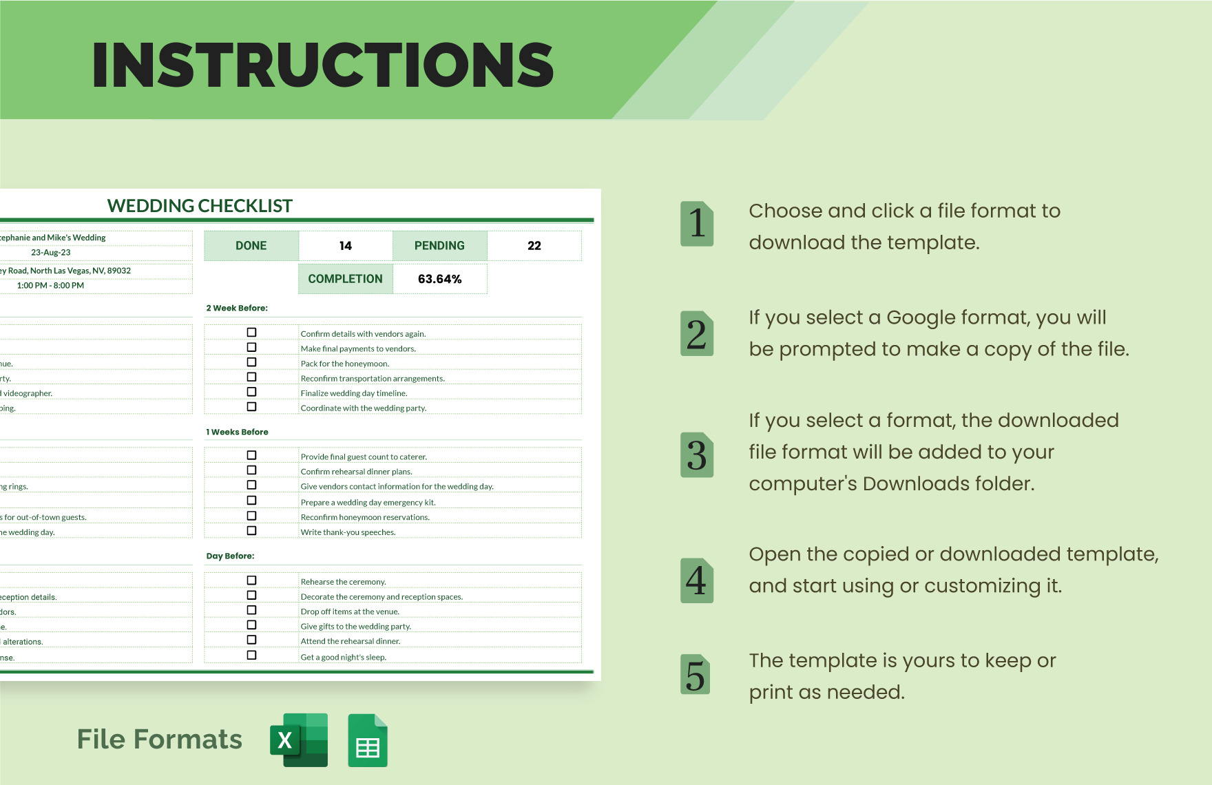 Wedding Checklist Template - Download in Excel, Google Sheets ...
