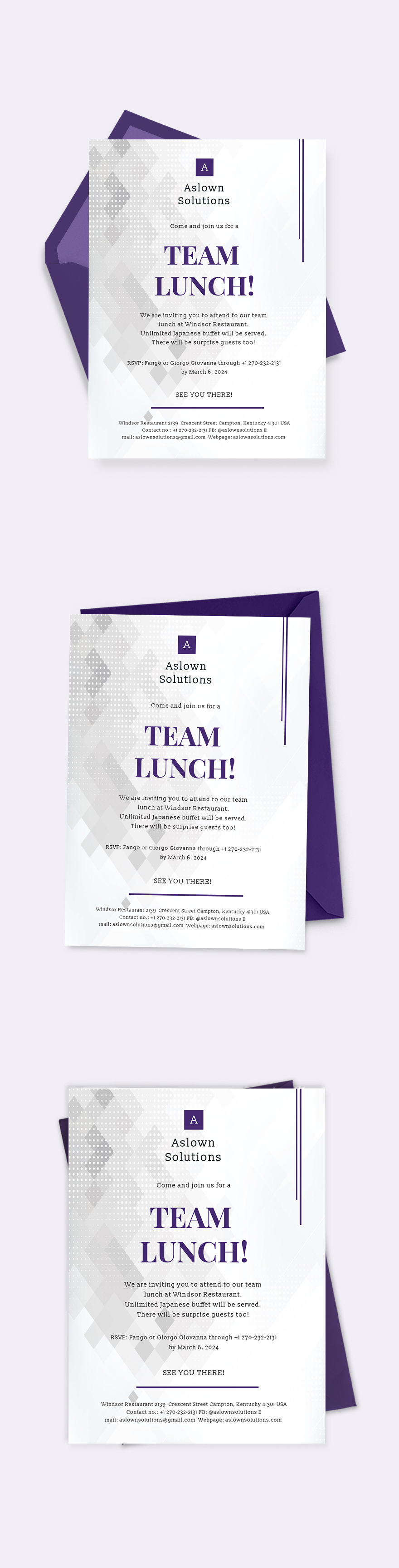 Team Lunch Invitation Template Google Docs Illustrator Word