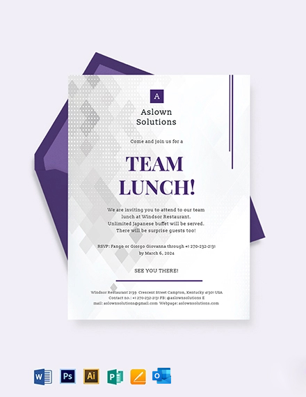 Simple Lunch Invitation Template - Download in Word, Google Docs ...
