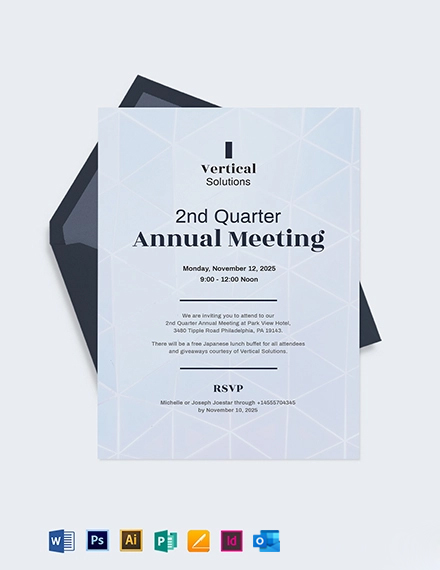 Sample Meeting Invitation Template - Illustrator, Word, Outlook, Apple ...