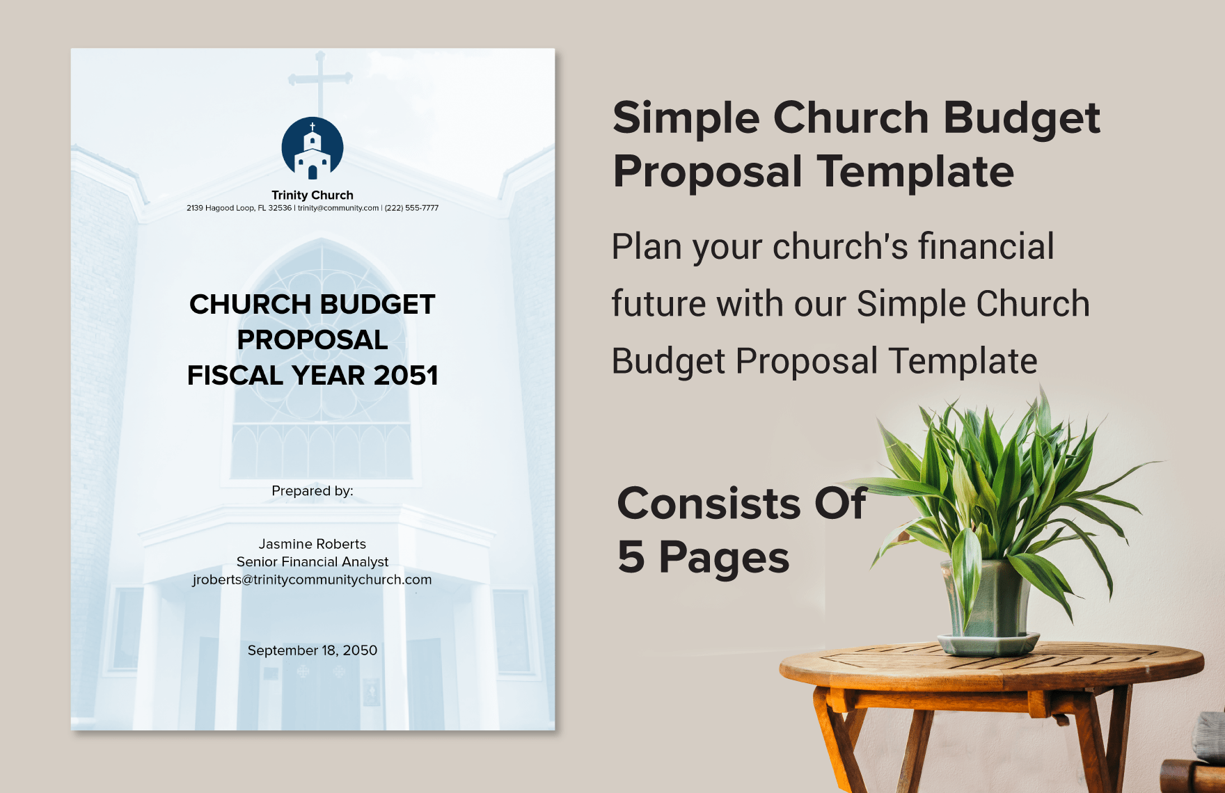 Simple Church Budget Proposal Template Download In Word Google Docs 