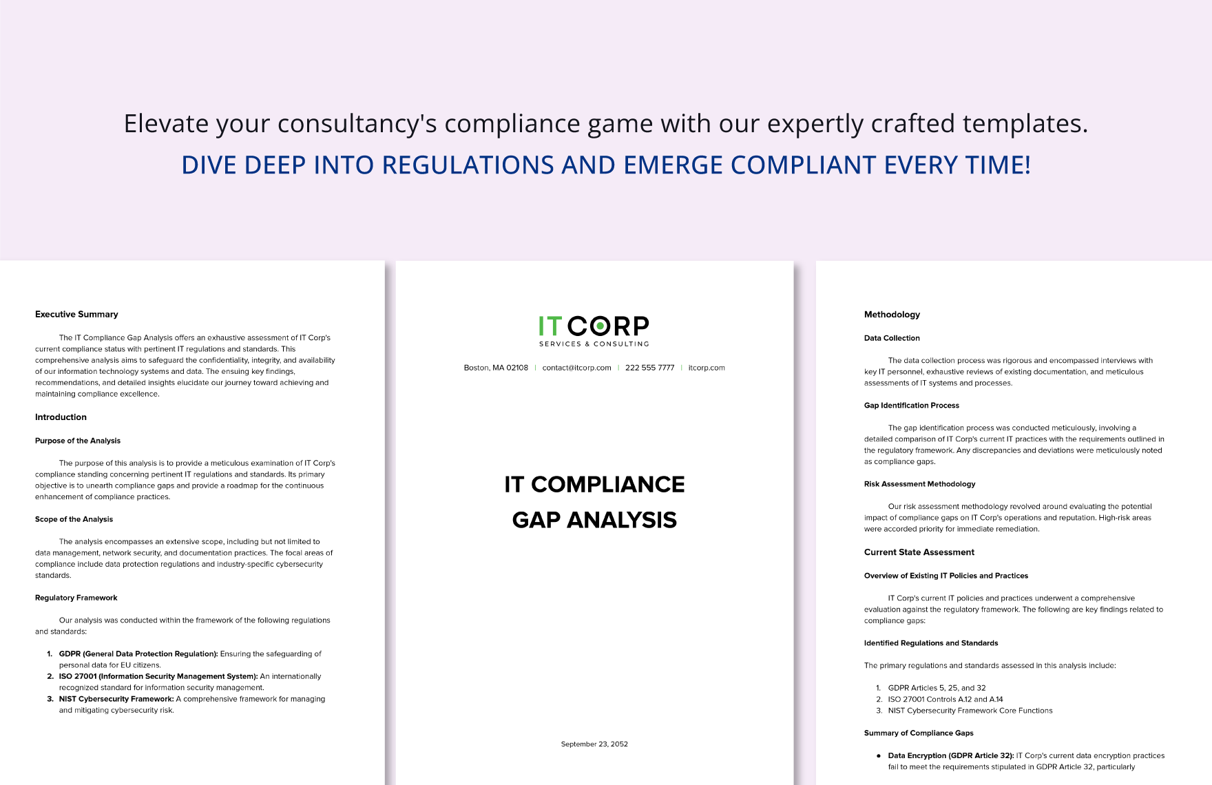 IT Compliance Gap Analysis Template In Word PDF Google Docs IT Compliance Gap Analysis Template In Word PDF Google Docs